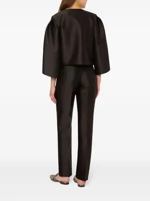 Alberta Ferretti Petal-sleeve Mikado Jacket - Black