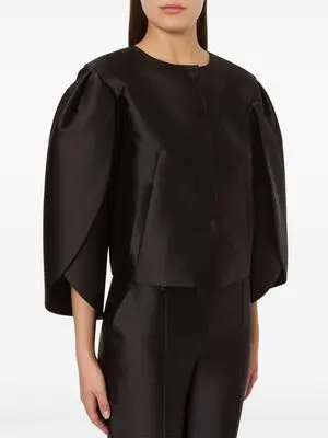 Alberta Ferretti Petal-sleeve Mikado Jacket - Black