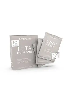 DERMADOCTOR Total Nonscents Antiperspirant Wipes, Dermatologist Formulated Hyperhidrosis Treatment For Body, Hands &amp Feet Anti Sweat Wipes - Aqua
