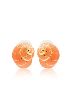 KENNETH JAY LANE Seashell Clip-on Earrings - Coral