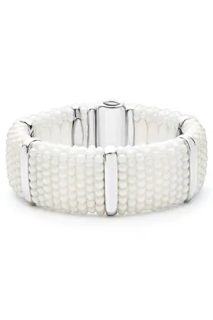 Lagos White Caviar Ceramic And Bracelet - Silver