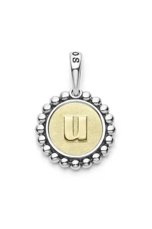 Lagos Signature Caviar U Initial Charm - Gold