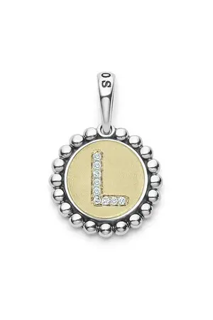 Lagos Signature Caviar Diamond L Initial Charm - Gold