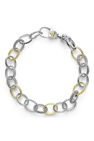 Lagos Signature Caviar Two-tone Link Bracelet - Gold
