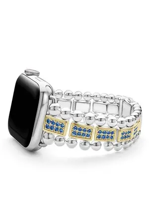 Lagos Smart Caviar 18k Gold And Sterling Silver Sapphire Watch Bracelet - Blue