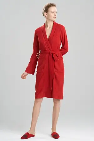 Natori Aura Solid Robe Red
