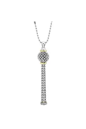 Lagos Signature Caviar Two-tone Tassel Pendant Necklace - Gold