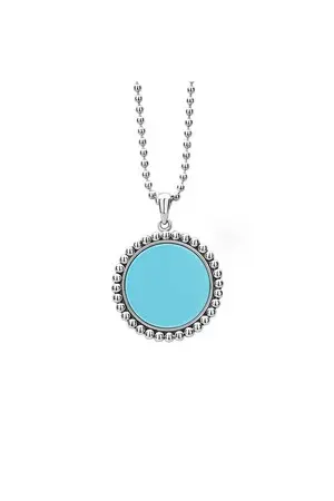 Lagos Maya Large Ceramic Circle Pendant Necklace - Blue