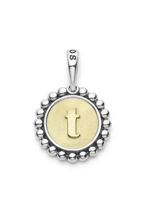 Lagos Signature Caviar Sterling Silver & 18k Initial T Charm - Gold