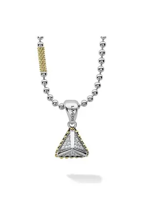 Lagos Ksl Pyramid Diamond Pendant Necklace - Gold