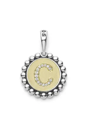 Lagos Signature Caviar Diamond C Initial Charm - Gold