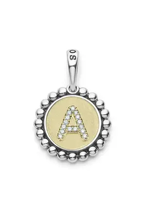 Lagos Signature Caviar Diamond A Initial Charm - Gold