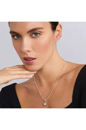 Lagos Caviar Spark Sterling Diamond Pendant Necklace