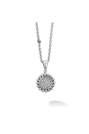 Lagos Caviar Spark Diamond Pendant Necklace - Silver