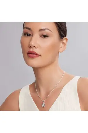 Lagos Caviar Spark Sterling Diamond Pendant Necklace