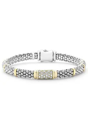 Lagos Signature Caviar Diamond Caviar Bracelet | 6mm Gold