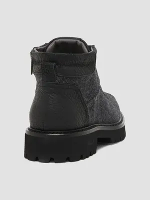 POLLINI Leather-trimmed Wool-blend Ankle Boots