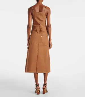 JW Anderson Logo Asymmetric Cotton Midi Dress