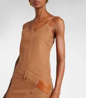 JW Anderson Logo Asymmetric Cotton Midi Dress