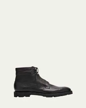 John Lobb Alder Grained Leather Hiking Boots - Black