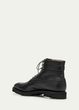 John Lobb Alder Grained Leather Hiking Boots - Black