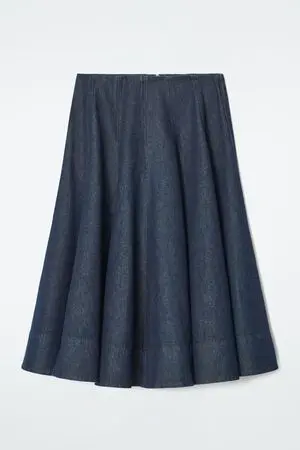 Cos Voluminous A-line Midi Denim Skirt