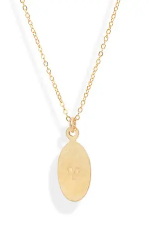 SET & STONES Zodiac Pendant Necklace - Gold - Aries