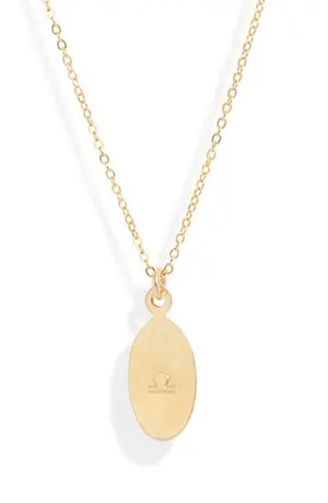 SET & STONES Zodiac Pendant Necklace - Gold - Libra