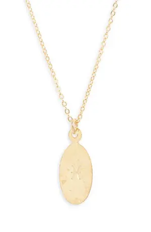 SET & STONES Zodiac Pendant Necklace - Gold - Pisces