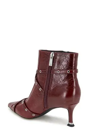 KENNETH COLE Umi Pointed Toe Bootie - Rio Red Leather