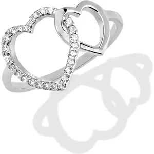 Lana Jewelry 14k Gold Interlocking Diamond Heart Ring - Silver