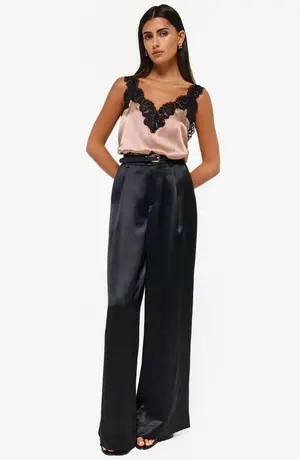 Cami Nyc Silk Charmeuse Camisole With Lace Trim - Mink