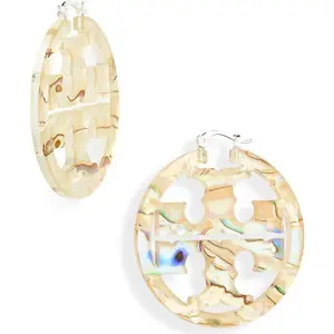 Tory Burch Miller Hoop Earrings - Abalone