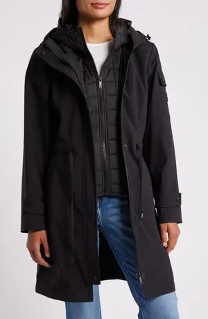 Sam Edelman Hooded Longline Parka - Black