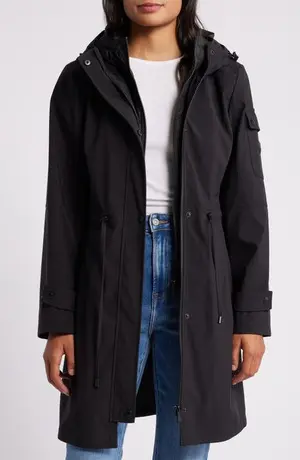 Sam Edelman Hooded Longline Parka - Black