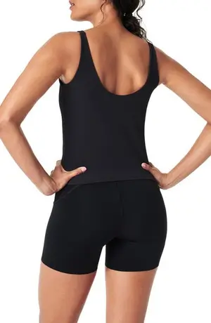 Spanx Contour Rib 2-in-1 Tank Top - Very Black
