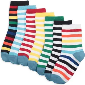 PRIMARY Crew Socks 7-pack - Rainbow Stripe Mix