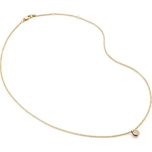 Monica Vinader Lab-created Diamond Pendant Necklace - 18ct Gold Vermeil/lab Dia