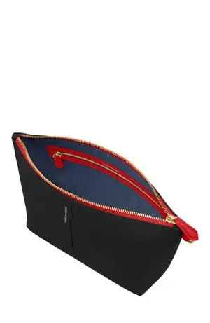 MAISON DE SABRE Small Leather Flaire Pouch - Rouge Noir