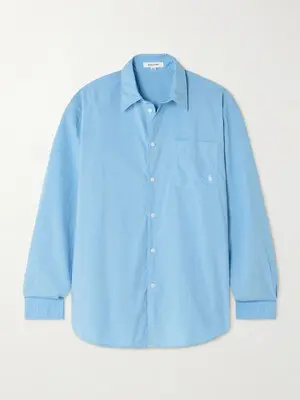 SPORTY & RICH Oversized Embroidered Cotton-poplin Shirt