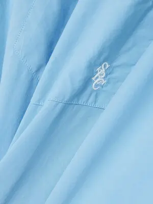 SPORTY & RICH Oversized Embroidered Cotton-poplin Shirt