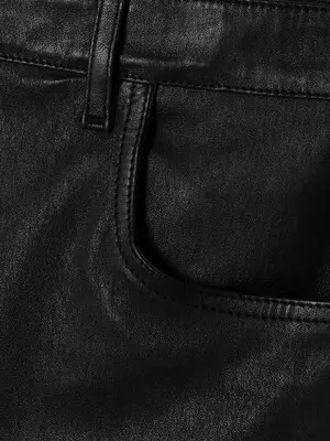 JOSEPH Duke Cropped Flare Leather Pants - Black