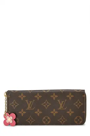 LOUIS VUITTON Monogram Canvas Flower Clemence Continental Wallet - Pink