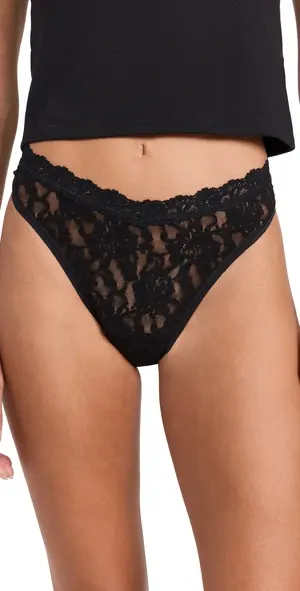 Hanky Panky Signature Lace High Cut Thong - Black
