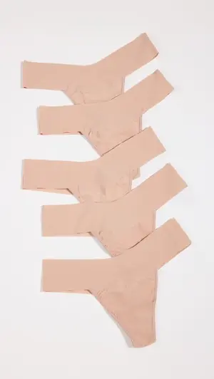 Hanky Panky Breathe Natural Thong 5 Pack - Taupe