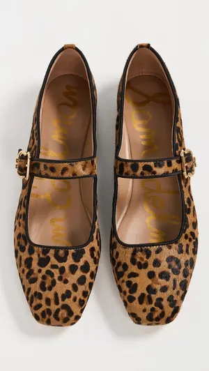 Sam Edelman Michaela Leopard Ballet Flats - Granada Tan