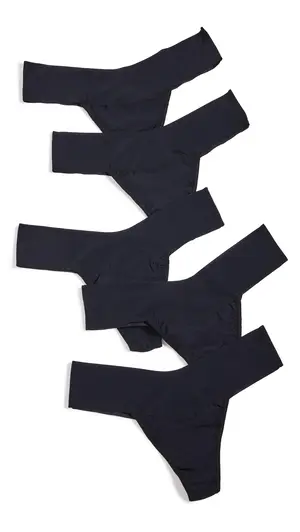 Hanky Panky Breathe Natural Thong 5 Pack - Black