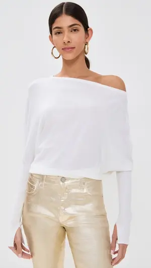 Simkhai Lavina Draped Off-shoulder Sweater - Ivory