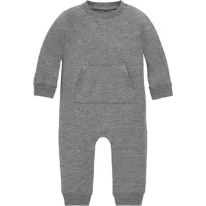 PRIMARY Baby Sweatshirt Romper - Heather Storm Gray