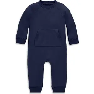 PRIMARY Baby Sweatshirt Romper - Navy